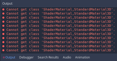 GDScript: error when assigning Material to any property of type Material derived from ...