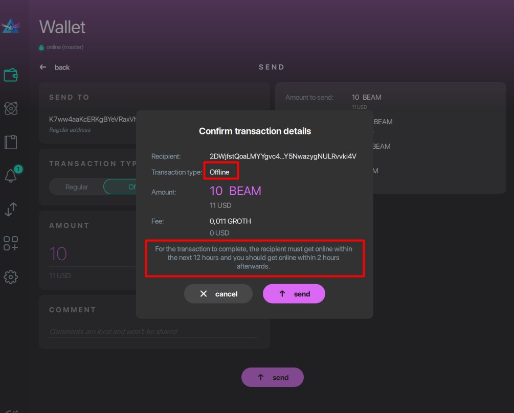 Confirm transaction details: remove text for offline/max privacy transactions · Issue #561 ...