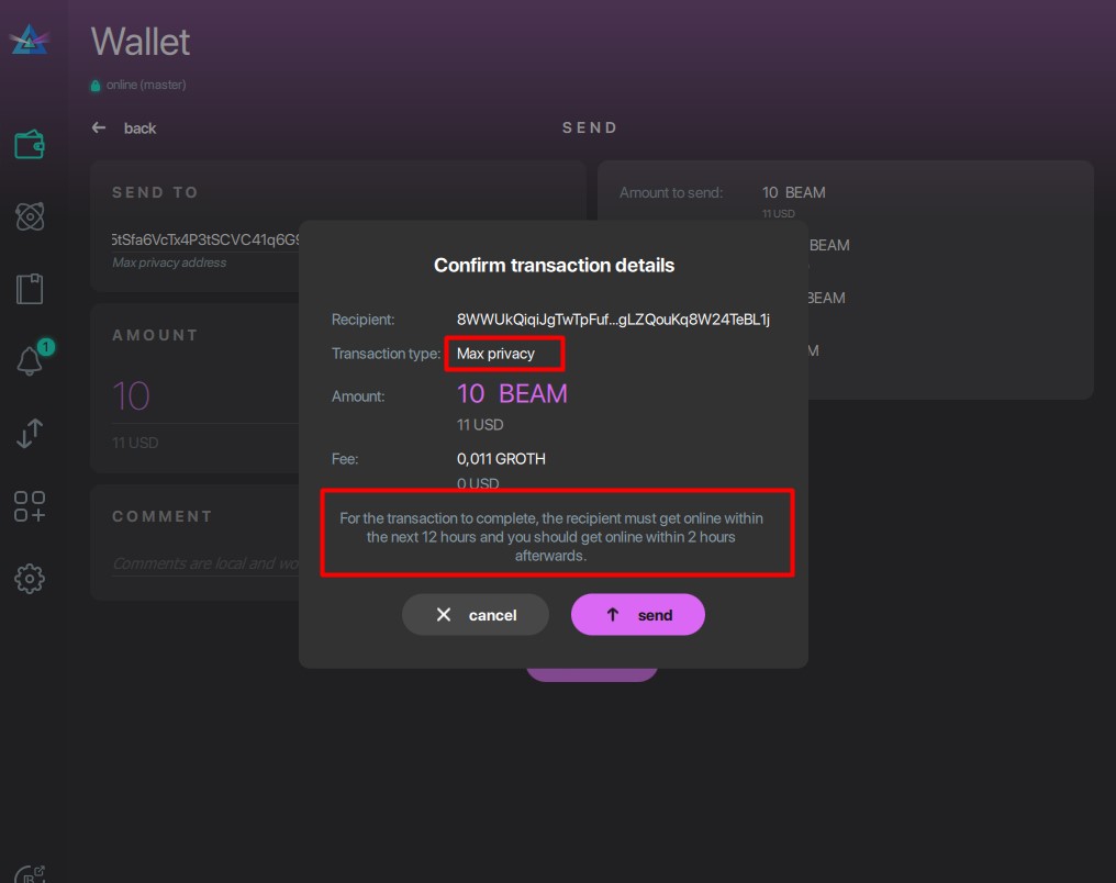 Confirm transaction details: remove text for offline/max privacy transactions · Issue #561 ...