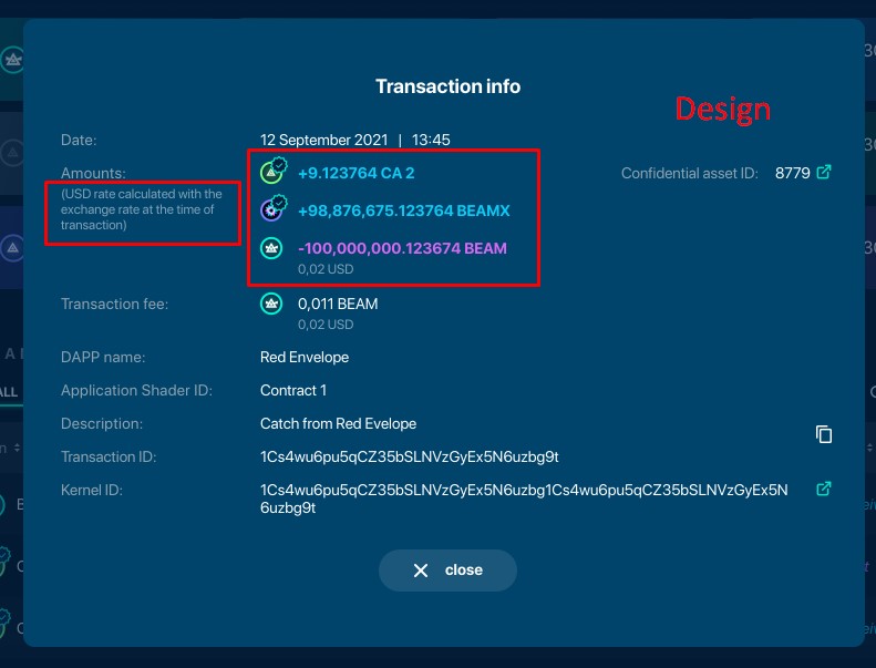 Transaction Info Hint About The Rate Should Be Shown Below Amounts Field Only For Multiple Ca