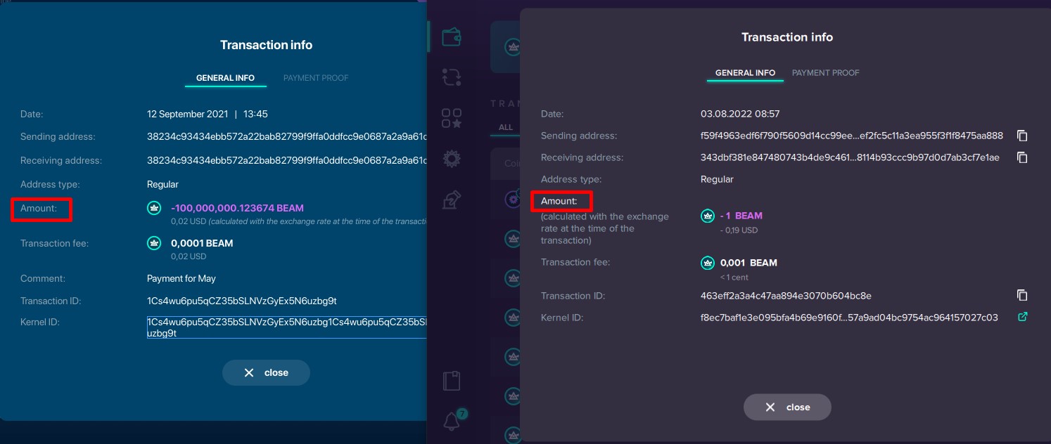 Transaction Info Hint About The Rate Should Be Shown Below Amounts Field Only For Multiple Ca