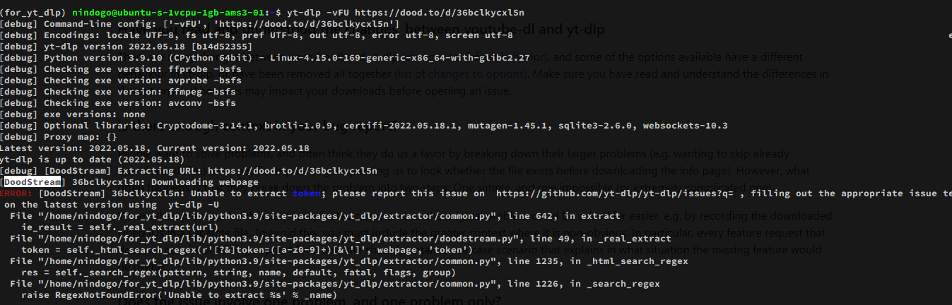 Issue with doodstream · Issue #3808 · yt-dlp/yt-dlp · GitHub