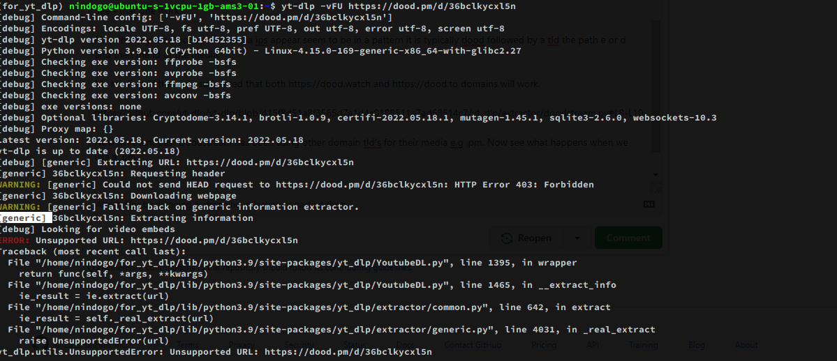 Issue with doodstream · Issue #3808 · yt-dlp/yt-dlp · GitHub