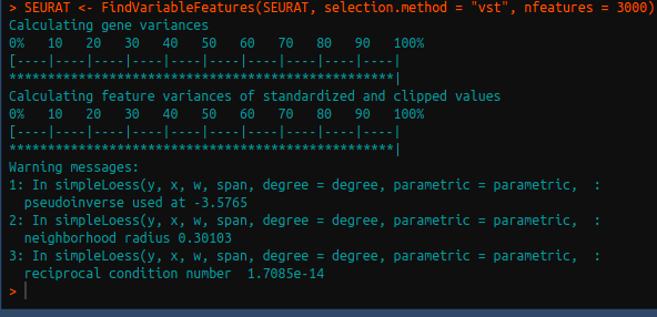 FindVariableFeatures() error in simpleLoess · Issue #6249 · satijalab/seurat · GitHub