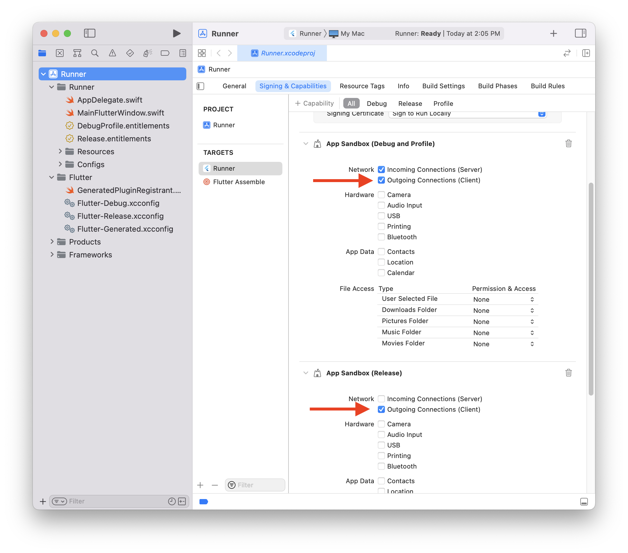 [Proposal] `flutter` tool should make it easier to add network entitlement on macOS · Issue ...