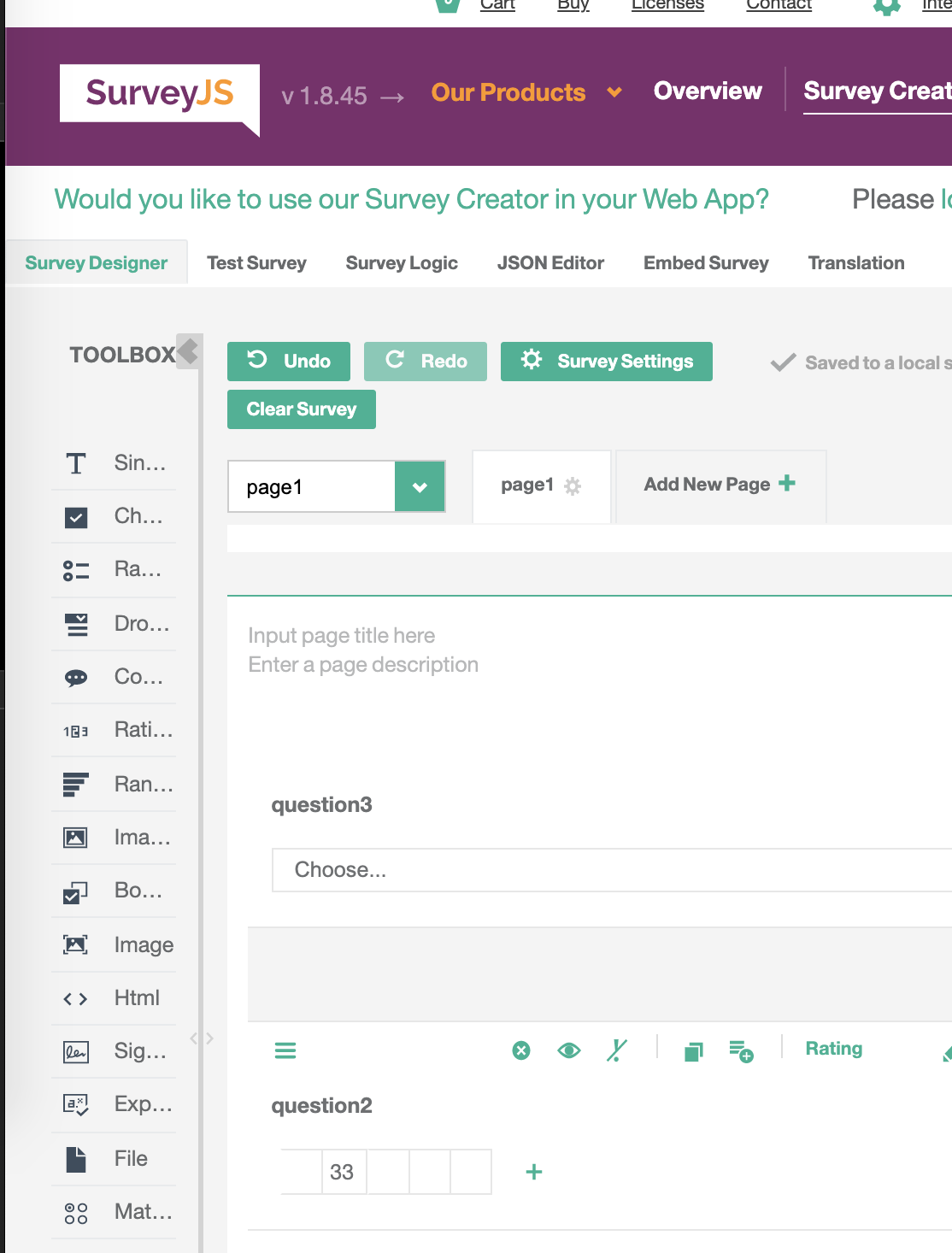Rating items adorner crashes after adding custom rate values · Issue #1011 · surveyjs/survey ...