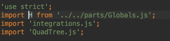 Can't resolve quadTree.js, interaction.js when using ES6 to import ...