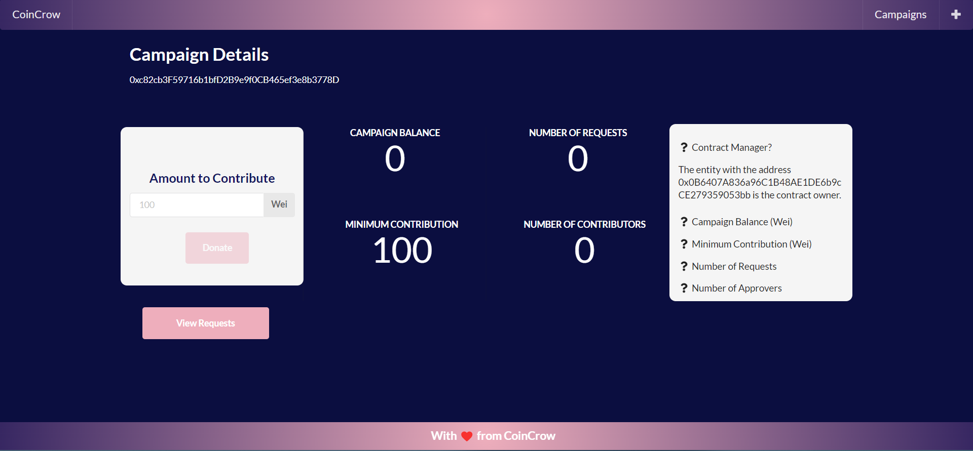GitHub - mansidw/CoinCrow: An ethereum powered web application for conducting campaigns ...