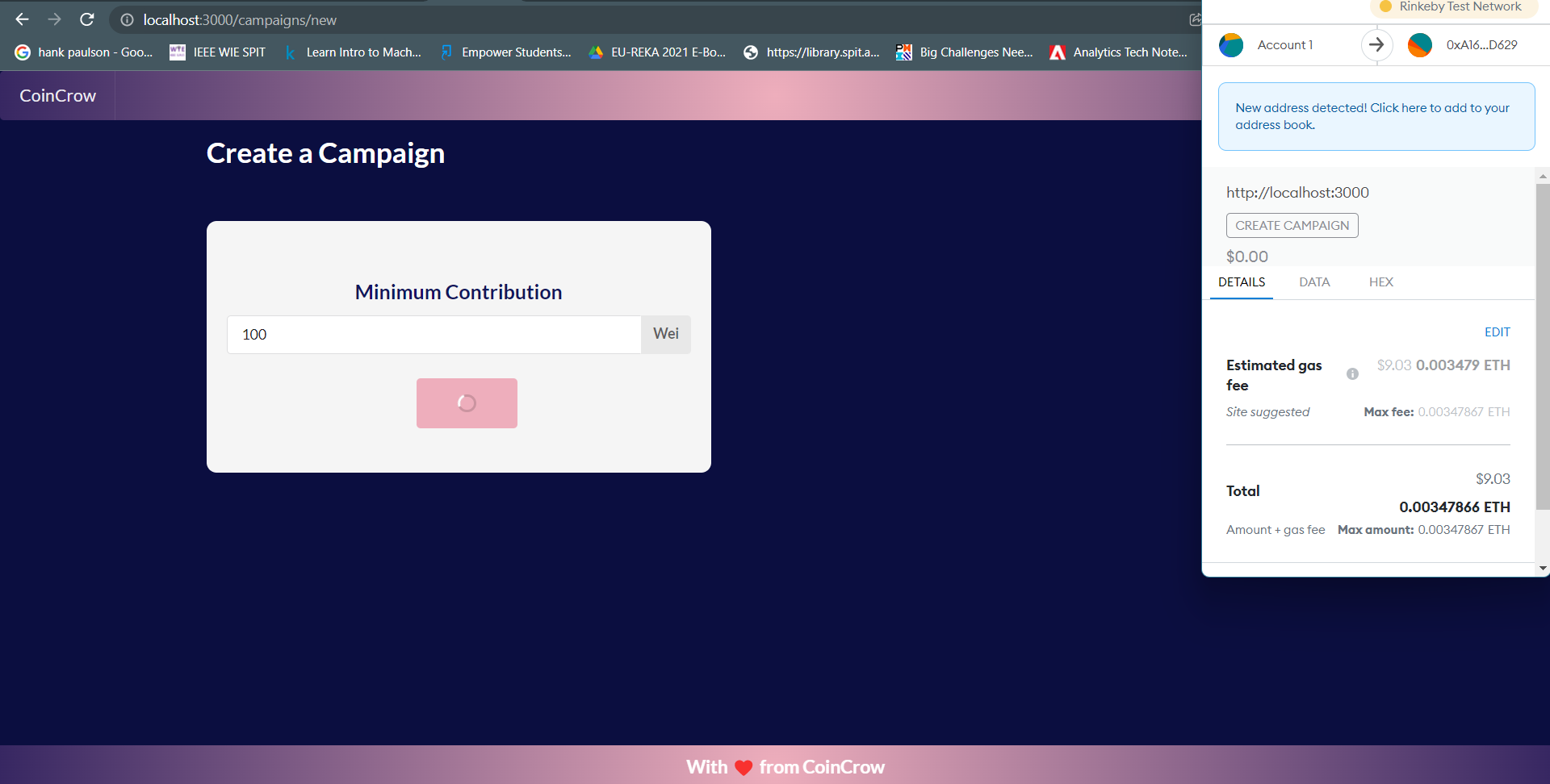GitHub - mansidw/CoinCrow: An ethereum powered web application for conducting campaigns ...