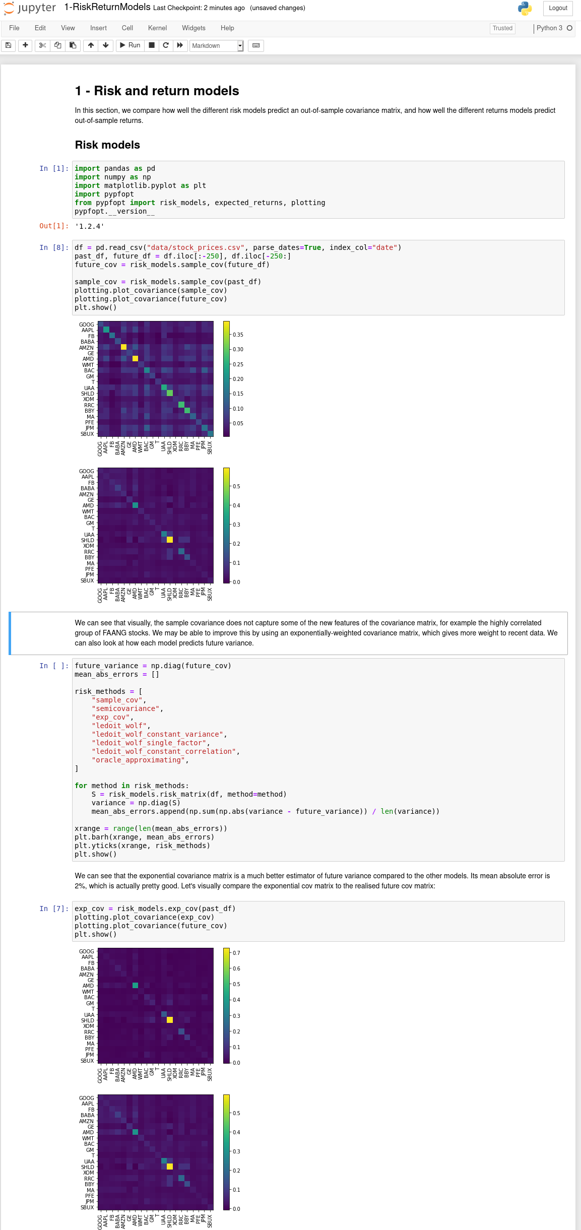 Correlation calculation appears broken · Issue #168 · robertmartin8/PyPortfolioOpt · GitHub