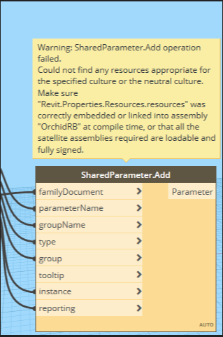 Warning: SharedParameter.Add operation failed. · Issue #88 · erfajo/OrchidForDynamo · GitHub