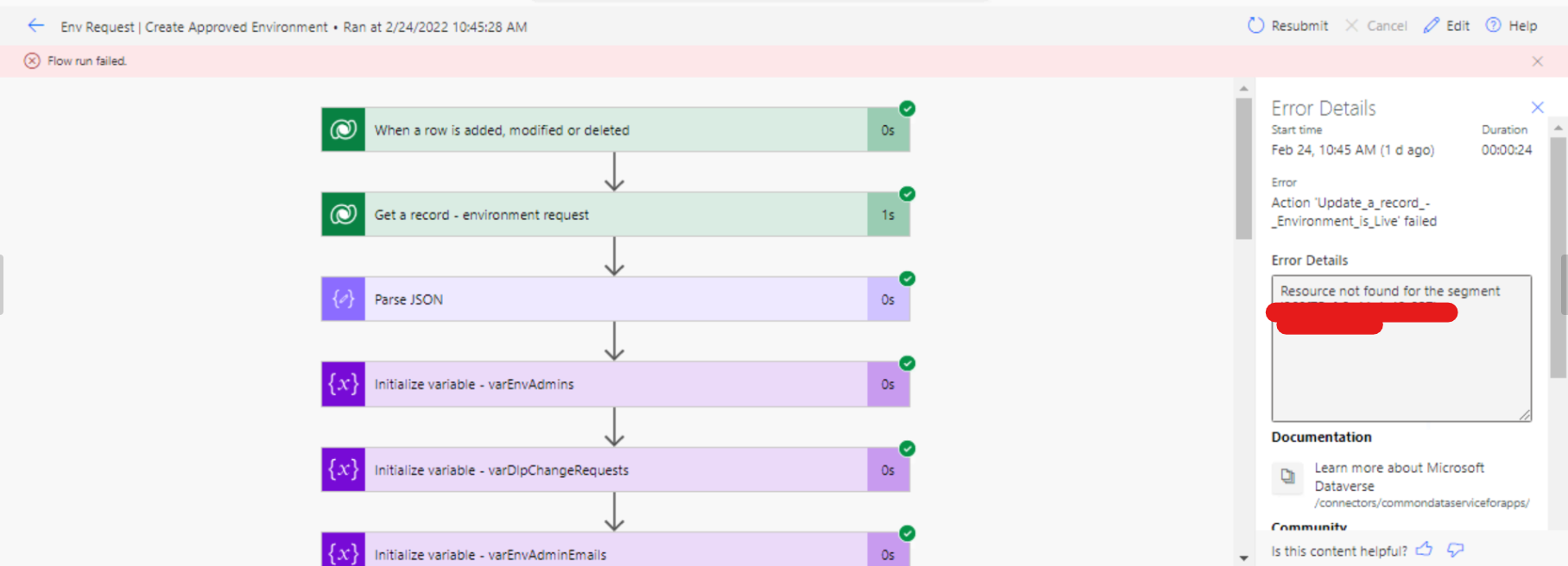 [CoE Starter Kit - Env Request | Create Approved Environment fails to update Environment ...