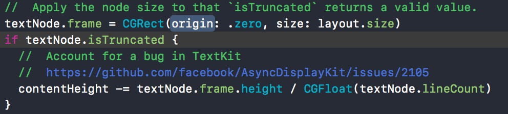 [ASTextNode] Frame of ASTextNode with lineSpacing differs if truncated via .maximumNumberOfLines ...