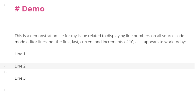 [Feature] Display line numbers in source code mode on all lines · Issue #4502 · typora/typora ...