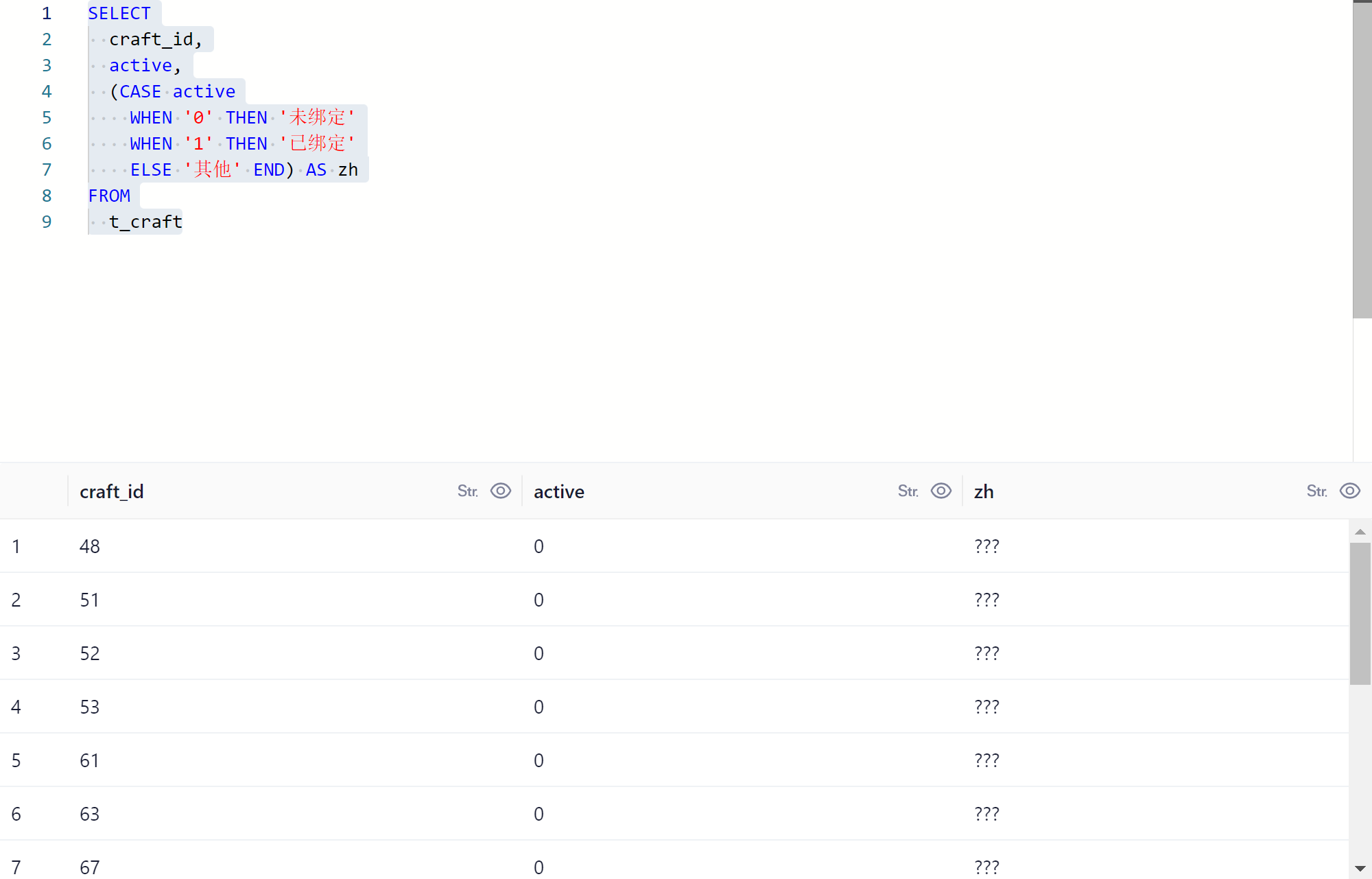 数据视图中CASE后的中文显示为问号 · Issue #2015 · running-elephant/datart · GitHub