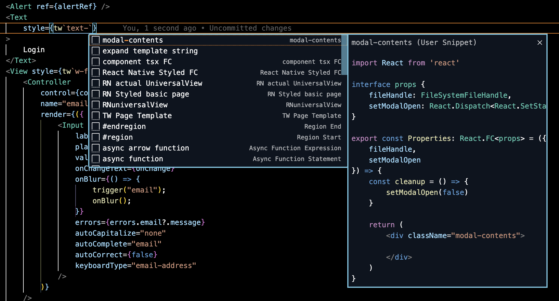 Tailwind Intellisense Auto Complete Support · Jaredh159 Tailwind React Native Classnames