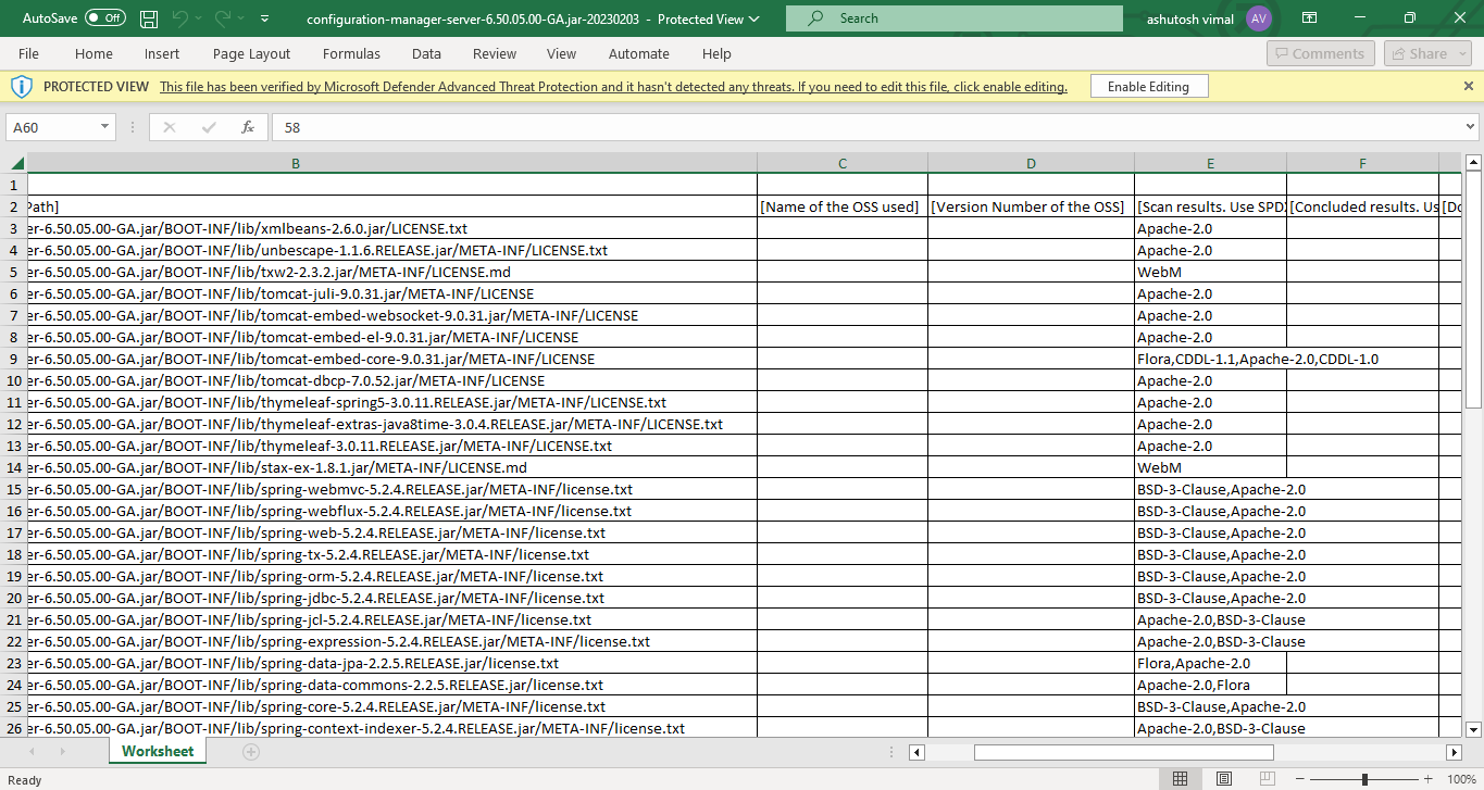How to include "Name of the OSS used" in excel report? · Issue #2376 ...