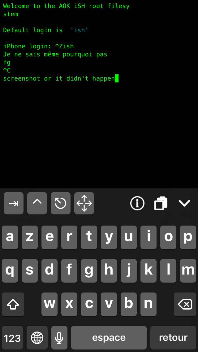 Problem using AZERTY external keyboard · Issue #1030 · ish-app/ish · GitHub