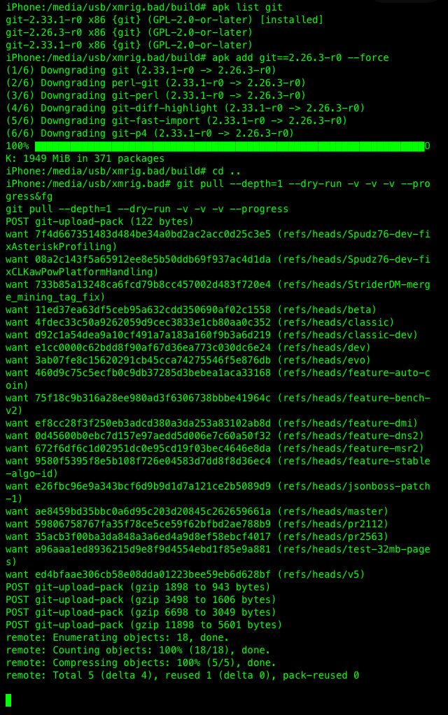 ```git pull —depth=``` 2.33.1-r0 completely-catatonic · Issue #1610 · ish-app/ish · GitHub