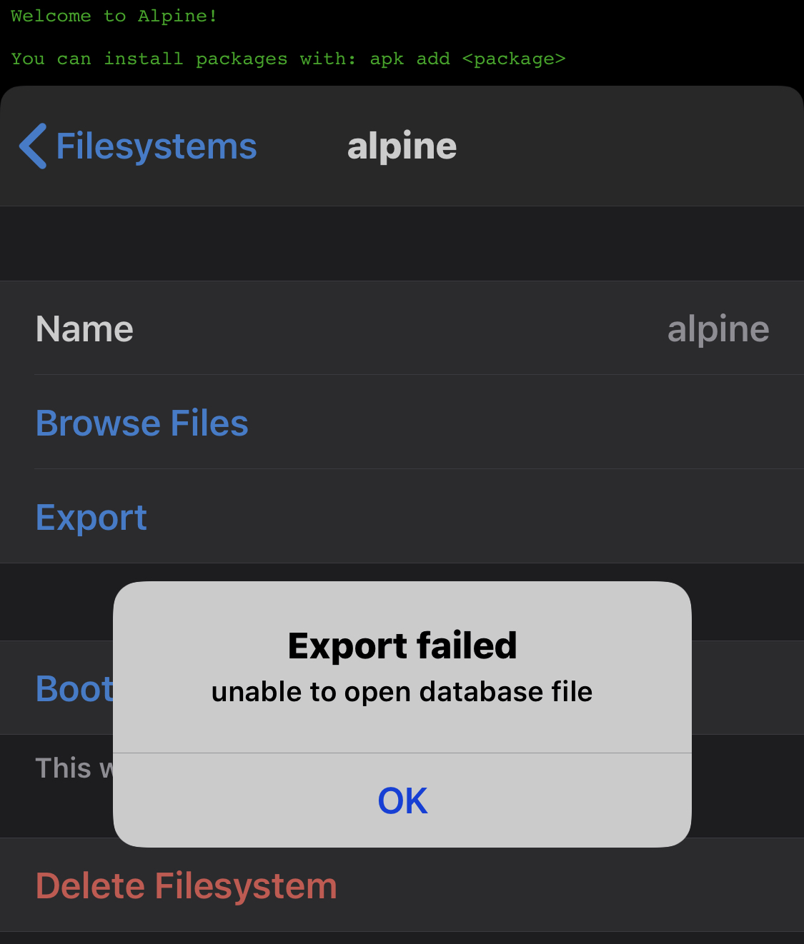 Delete Failed · Issue #875 · ish-app/ish · GitHub