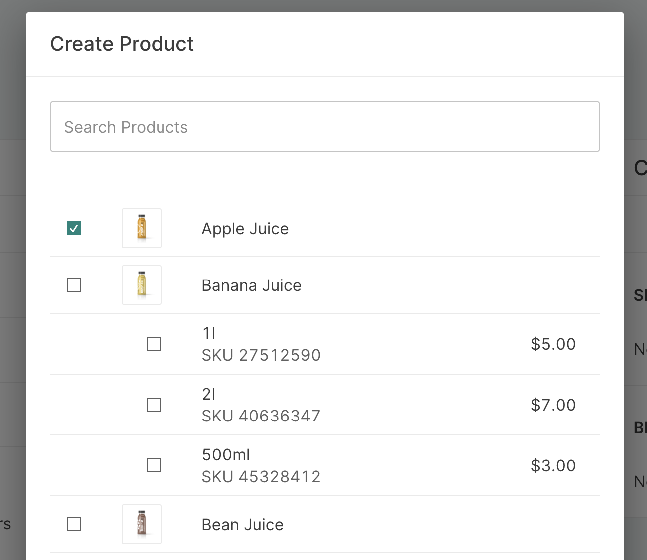 Products without variants should not be displayed when adding to draft ...