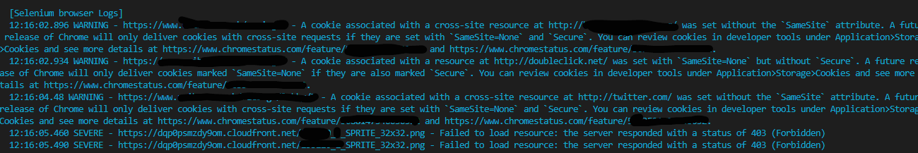 Selenium Browser Logs Are No Longer Available In Codeception 4 Report · Issue 5836