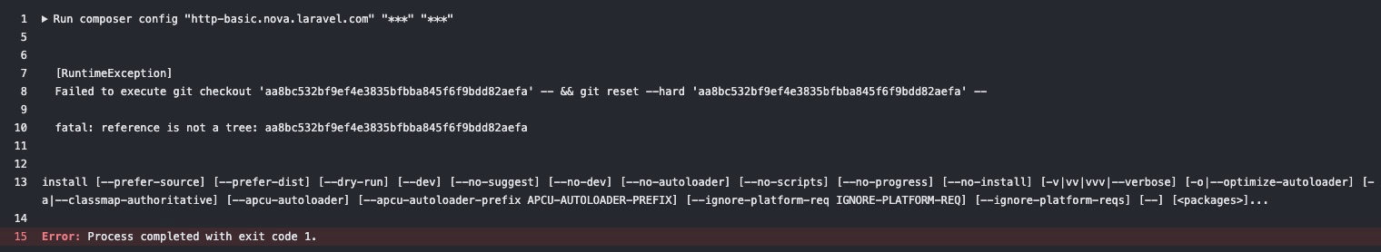 Cannot Run Github Action Tests Emergency · Issue 3116 · Laravelnova 6070