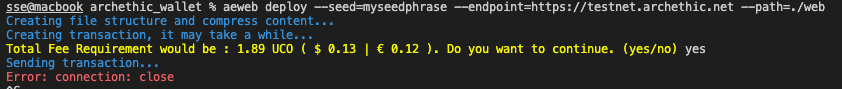 Error: connection: close · Issue #66 · archethic-foundation/aeweb-cli · GitHub