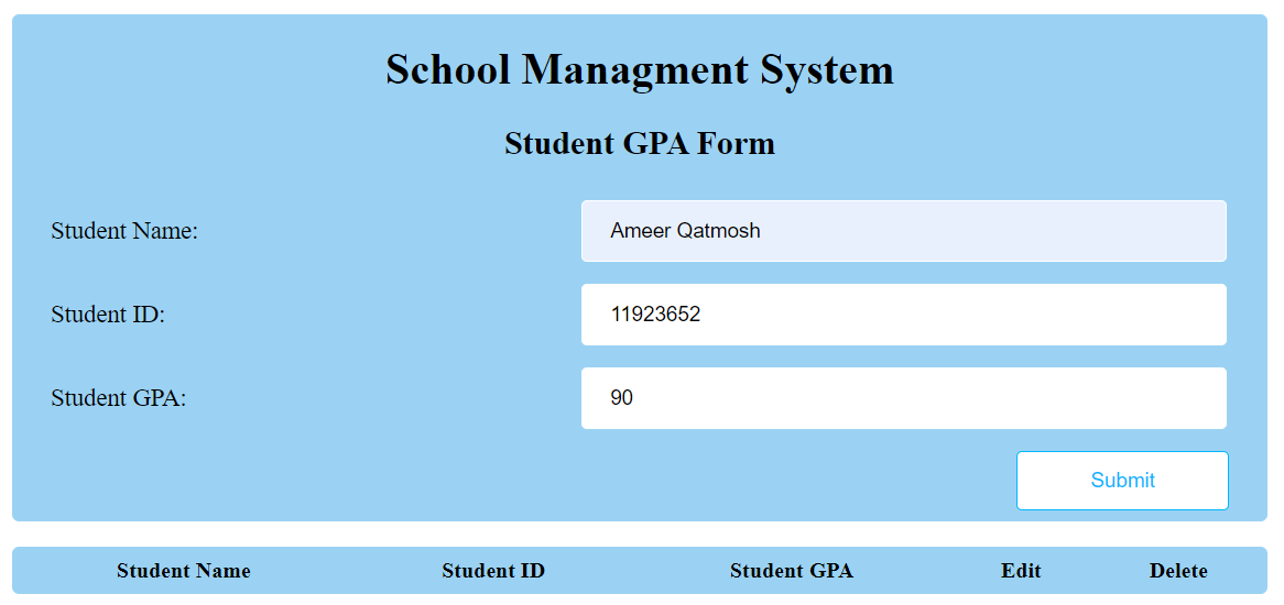 GitHub - AmeerQatmosh/School-Management-System: Task, Assignment for Web Team Project 2 course