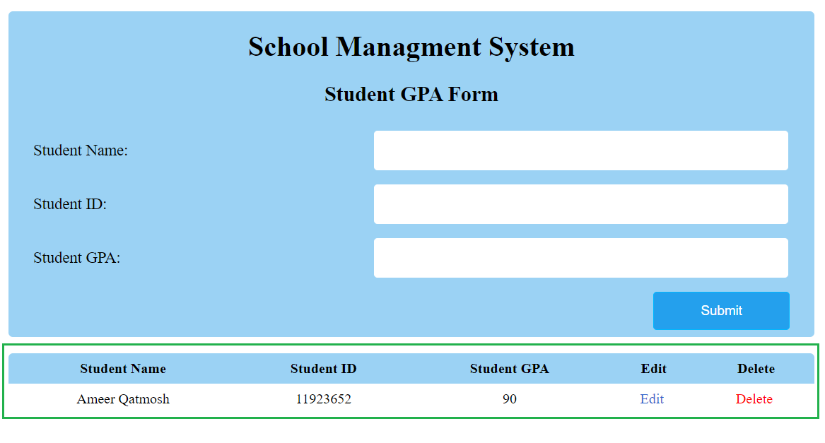 GitHub - AmeerQatmosh/School-Management-System: Task, Assignment for Web Team Project 2 course
