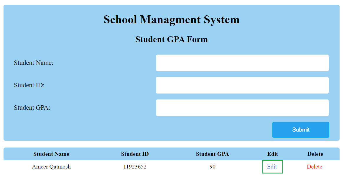 GitHub - AmeerQatmosh/School-Management-System: Task, Assignment for ...