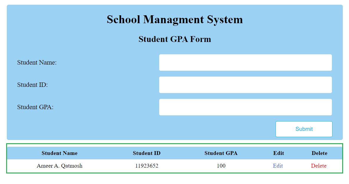GitHub - AmeerQatmosh/School-Management-System: Task, Assignment for ...