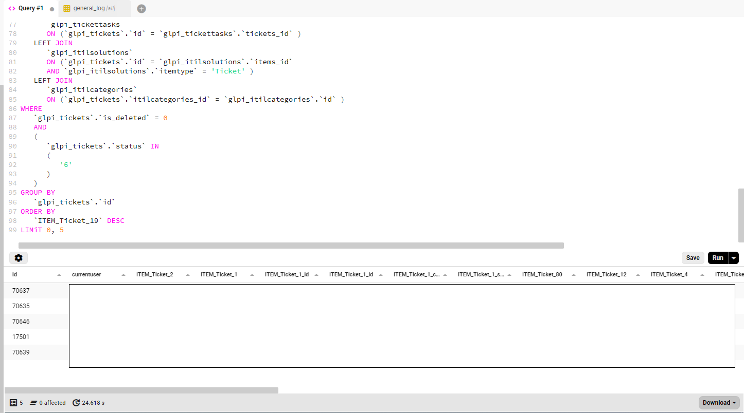 Performance problems with default search on tickets · Issue #15246 · glpi-project/glpi · GitHub