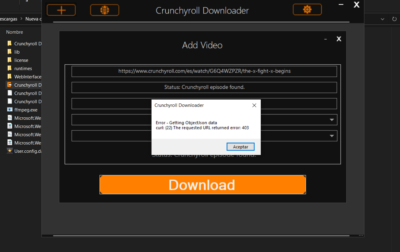 Error - Getting SeasonJson data · Issue #612 · hama3254/Crunchyroll-Downloader-v3.0 · GitHub