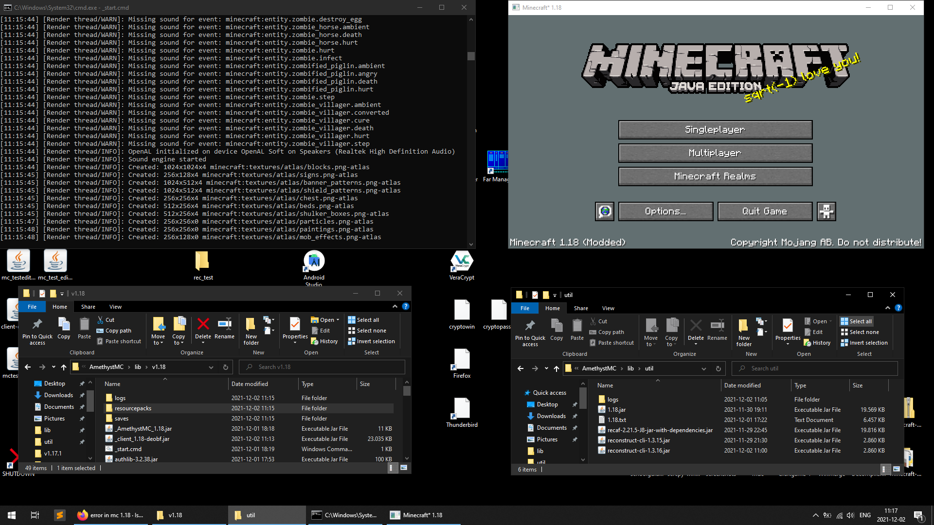 error in mc 1.18 · Issue #5 · LXGaming/Reconstruct · GitHub