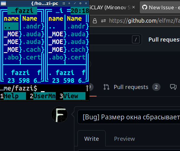 [Bug] Размер окна сбрасывается · Issue #1483 · elfmz/far2l · GitHub