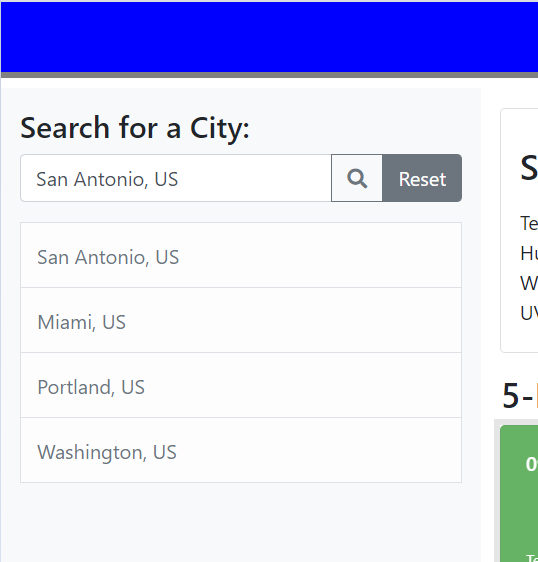 Github Infiernodeashly Weather Dashboard