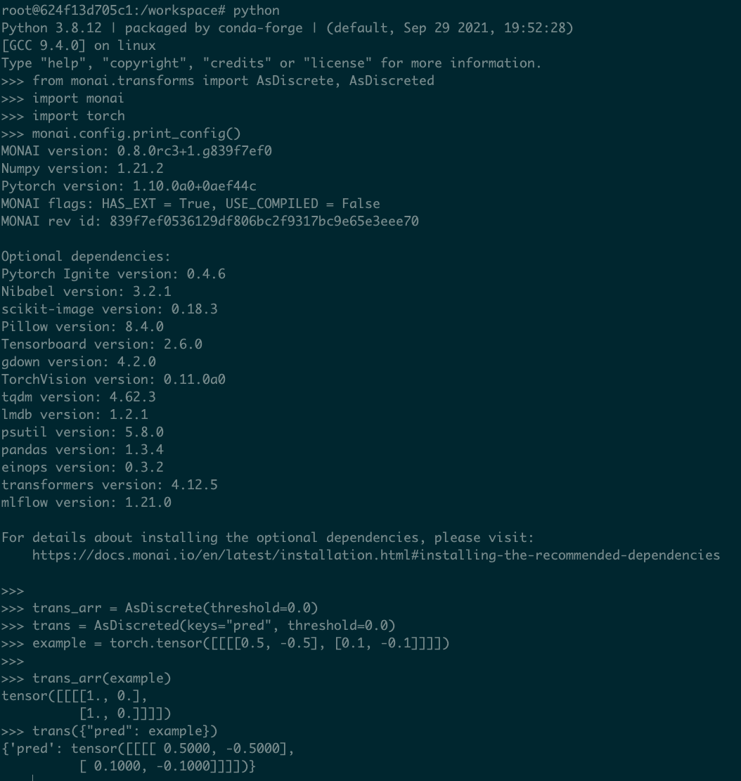 `AsDiscreted` bug when `threshold=0.0` · Issue #3387 · Project-MONAI ...