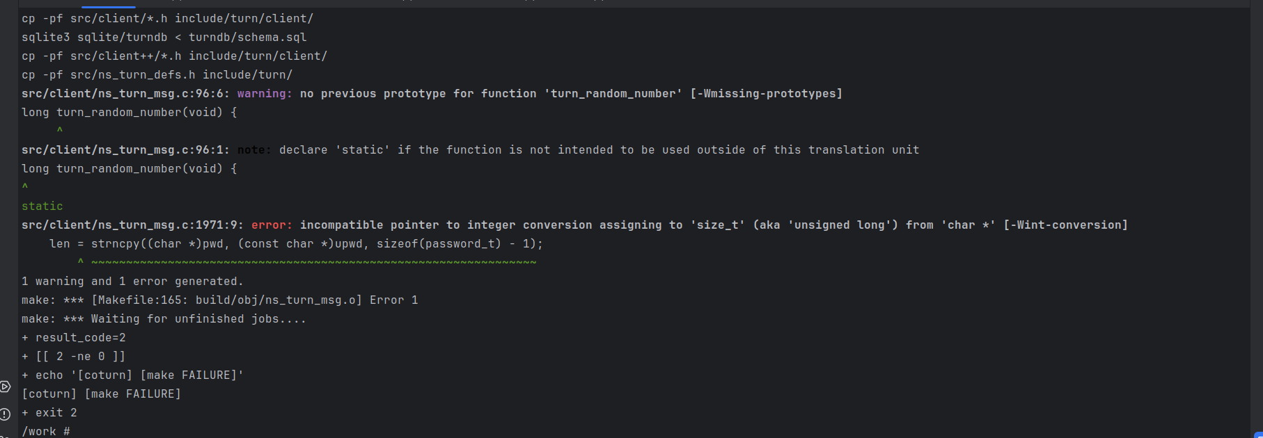 error: incompatible pointer to integer conversion assigning to 'size_t' · Issue #1292 · coturn ...