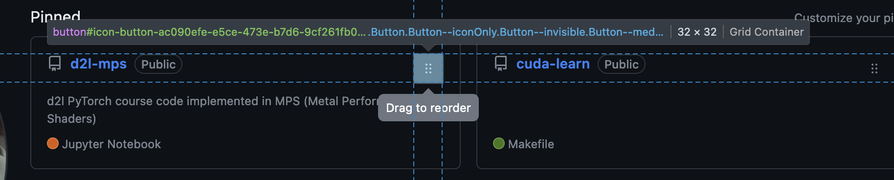 github.com - Dragging pinned repos does not work · Issue #129093 · webcompat/web-bugs · GitHub
