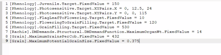 Adding Genetic Coefficient Specific To A Cultivar · Issue 7615 · Apsiminitiativeapsimx · Github