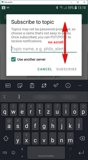 Android client: Subscribe to topic dialog doesn't scroll · Issue #131 · binwiederhier/ntfy · GitHub