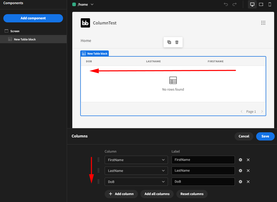 Table columns of internal data tables are sorted in opposite direction ...