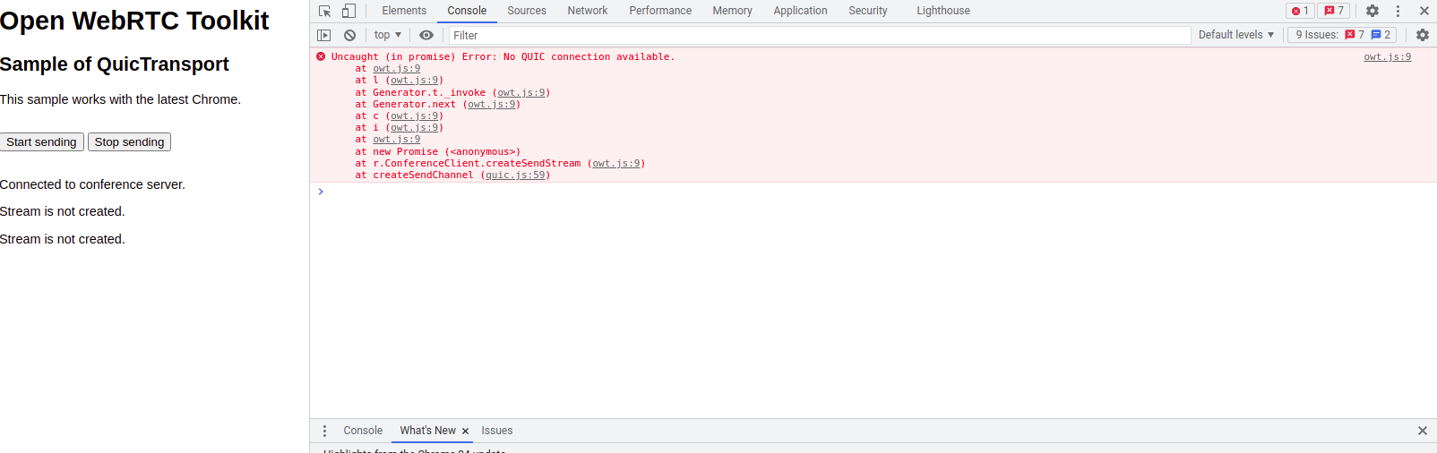 Uncaught (in promise) Error: No QUIC connection available · Issue #1104 · open-webrtc-toolkit ...