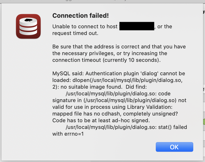 Authentication plugin 'dialog' cannot be loaded - file system sandbox blocked open · Issue #201 ...