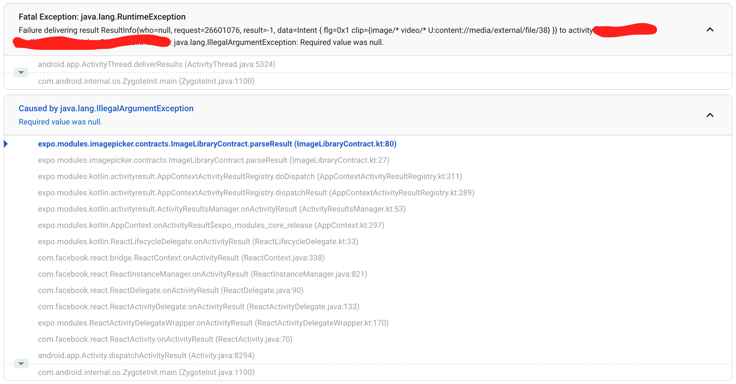 [image-picker][android] Crash on new photo picker on older android devices · Issue #23020 · expo ...