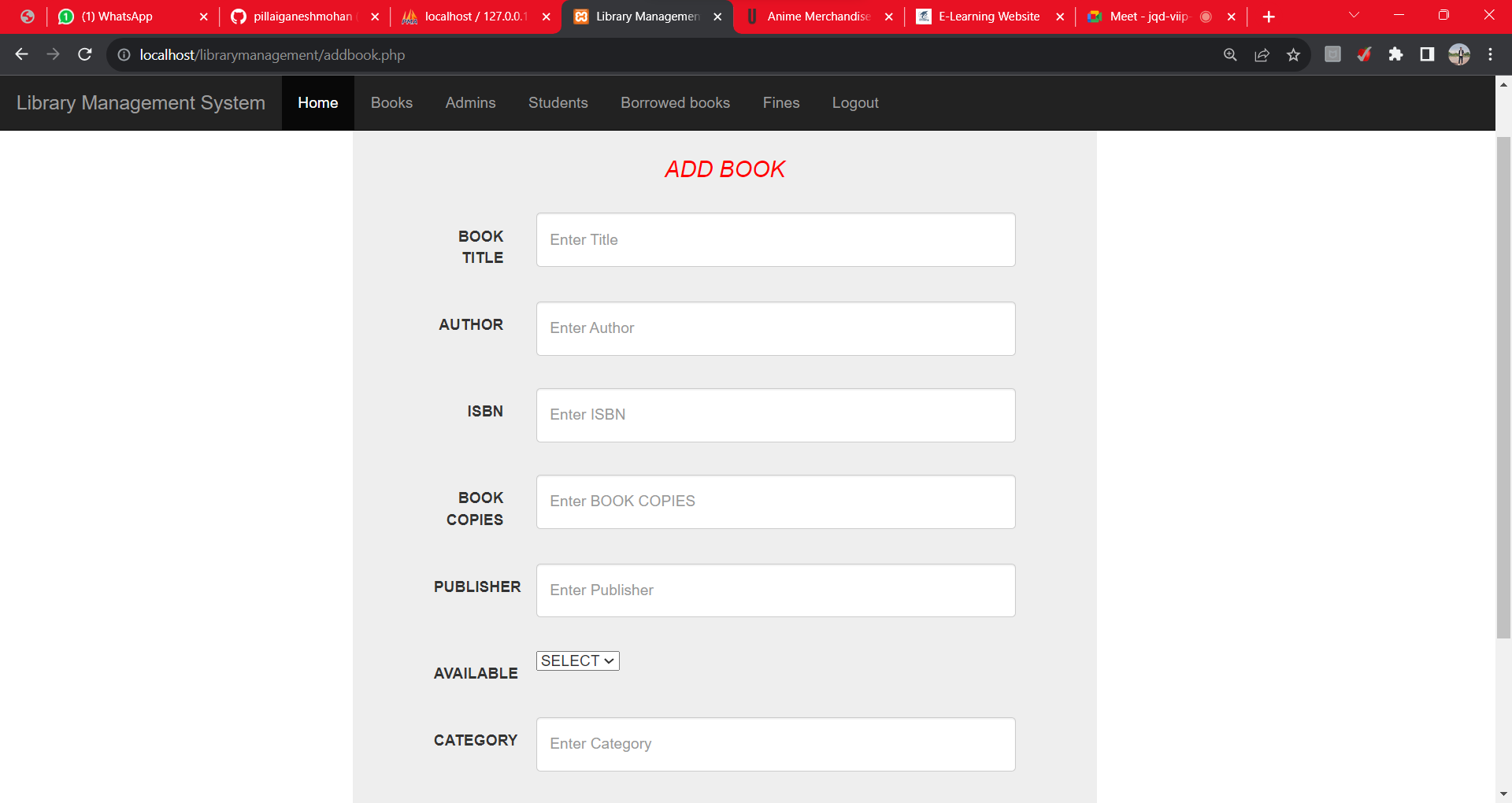 GitHub - pillaiganeshmohan/Library-Management-System