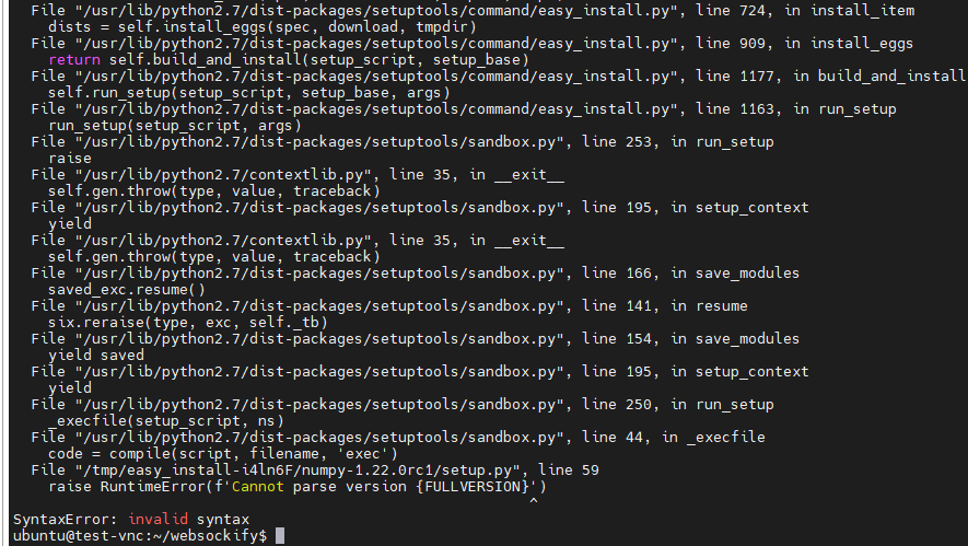 Installation failed · Issue #500 · novnc/websockify · GitHub