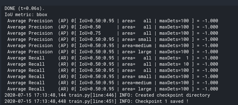 Average Precision and recall are -1 · Issue #164 · Tianxiaomo/pytorch-YOLOv4 · GitHub
