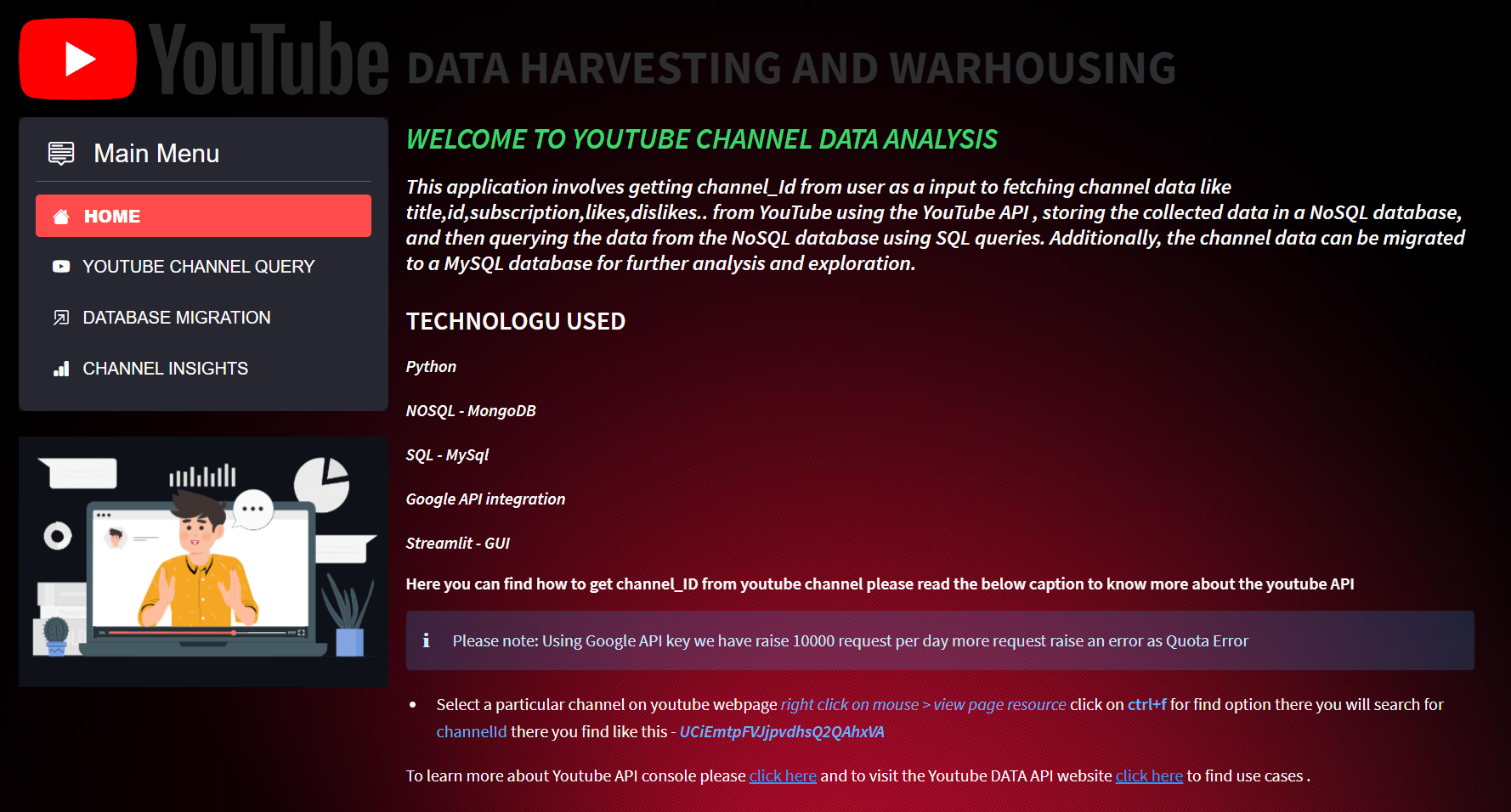 GitHub - SRIDHAR3131/YouTube-Data-Harvesting: I've combined the power of Python scripting ...